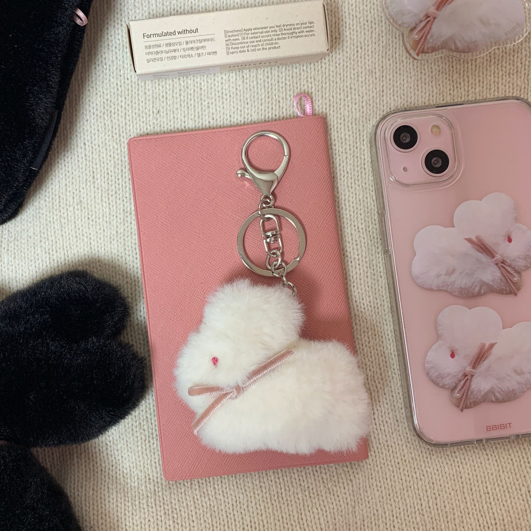 Bunny popo doll Keyring ivory | idus
