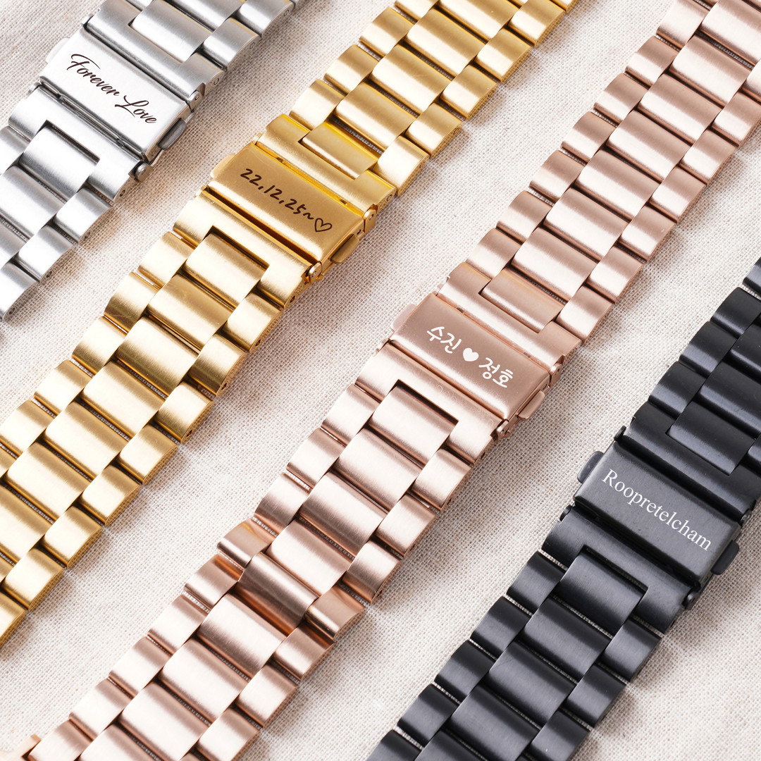 Free engraving person Apple Watch Metal Chain Natural Strap Couple Gift