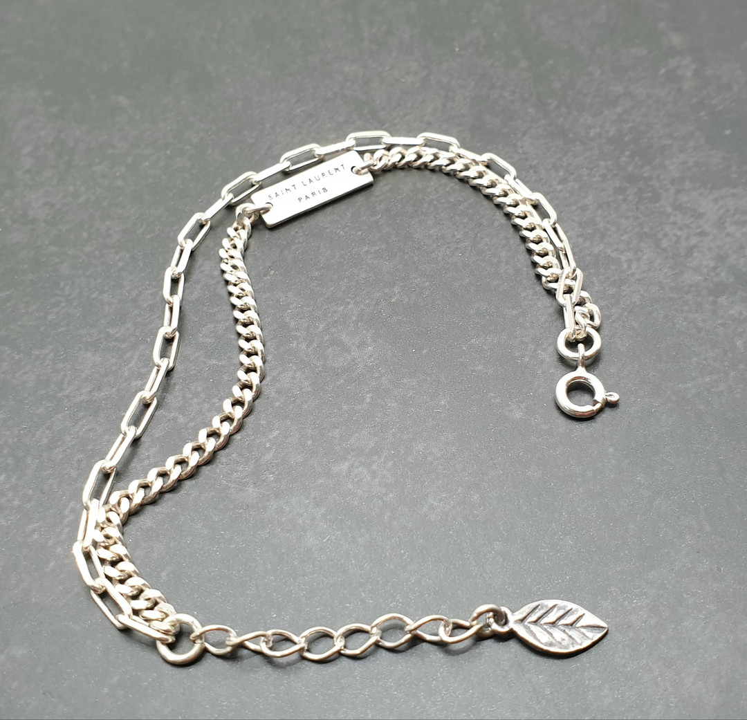 Silver Mini Label Layered Bracelet | idus