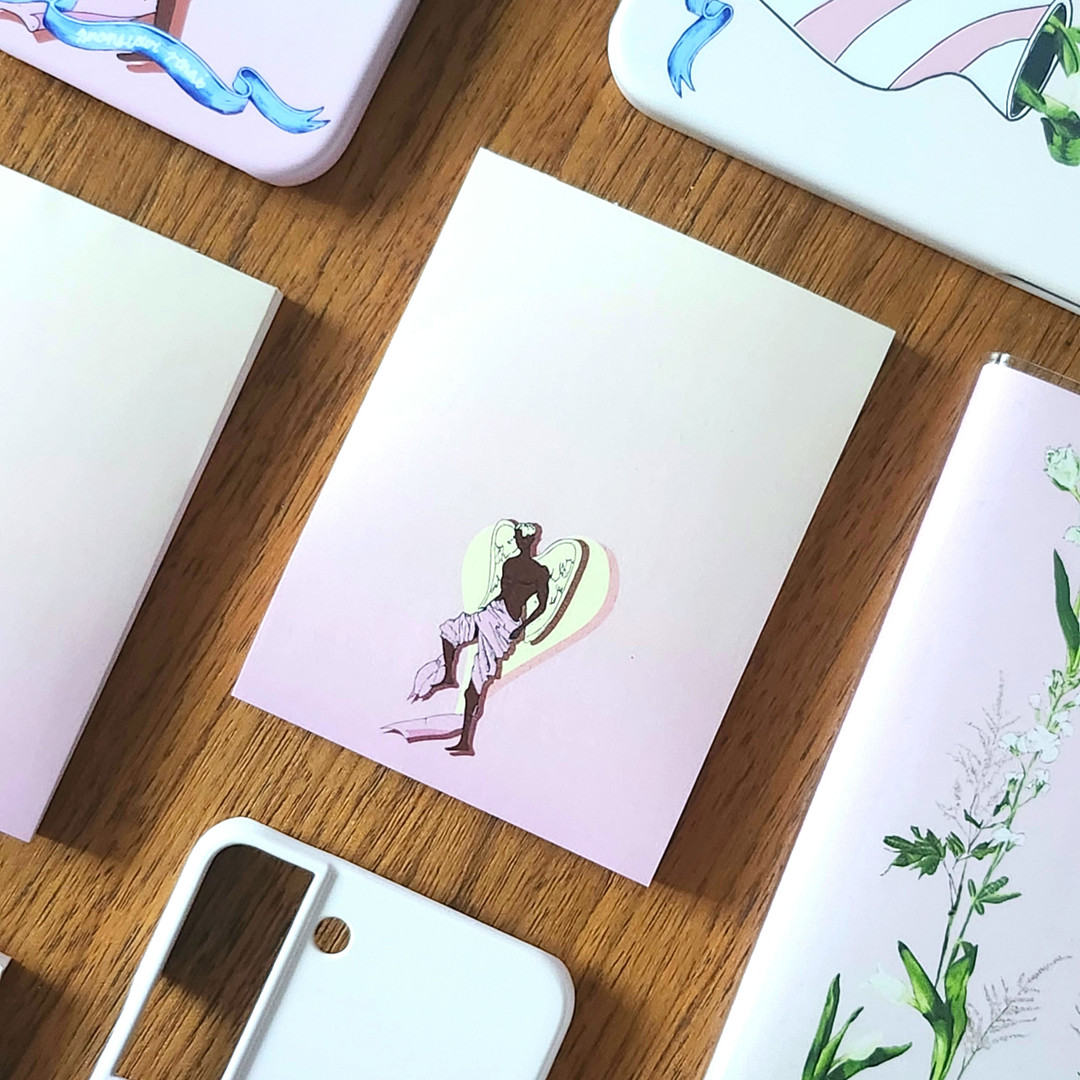 Renai pink angel memo pad [non-sticky] | idus