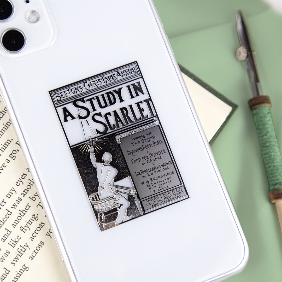 Book Cover Metal Sticker - A Study in Scarlet
