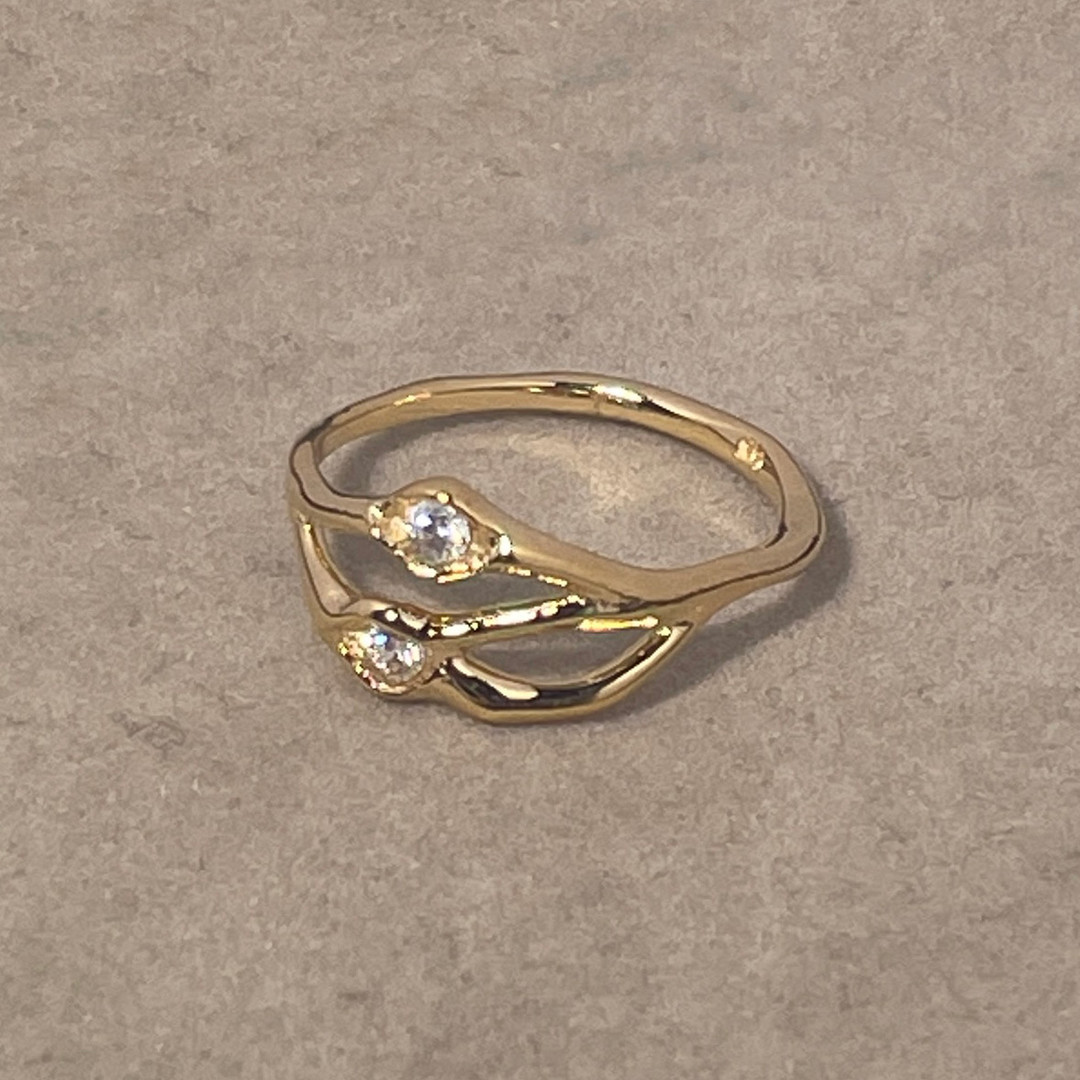 Double Branch Cubic Ring [Sterling Silver]