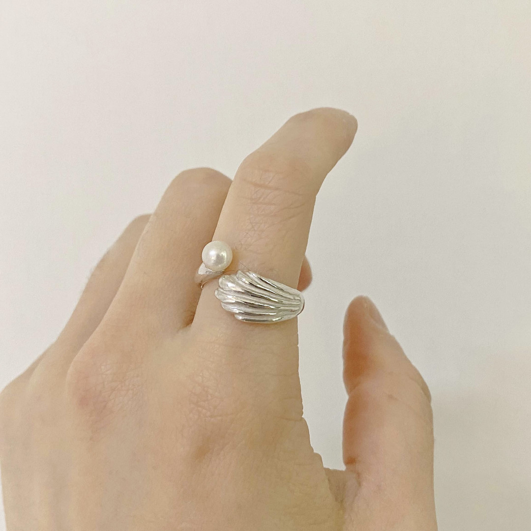 Seashell ring with pearl silver 925 ring | idus