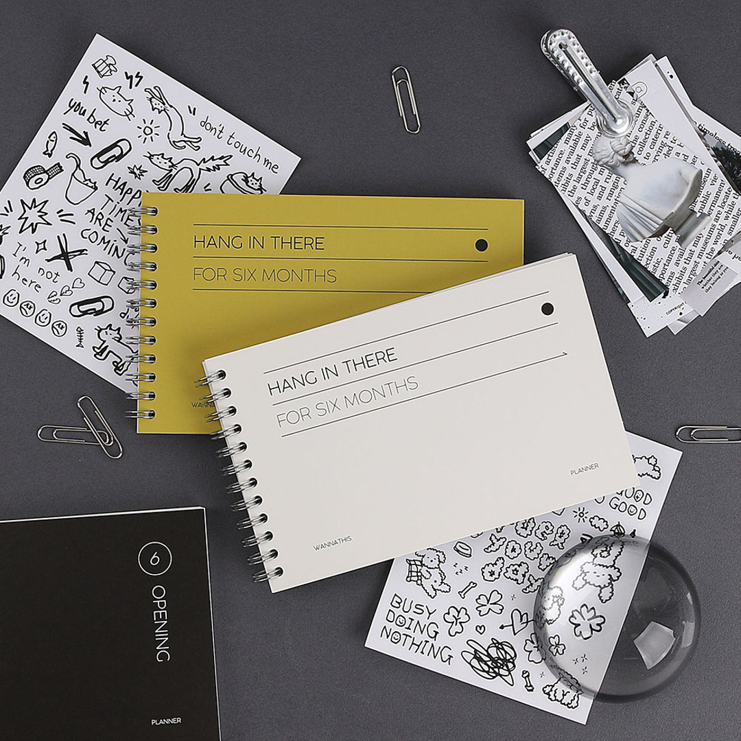 Wannathis HANG IN THERE Wide Weekly 6 Month Study Planner Sticker Set