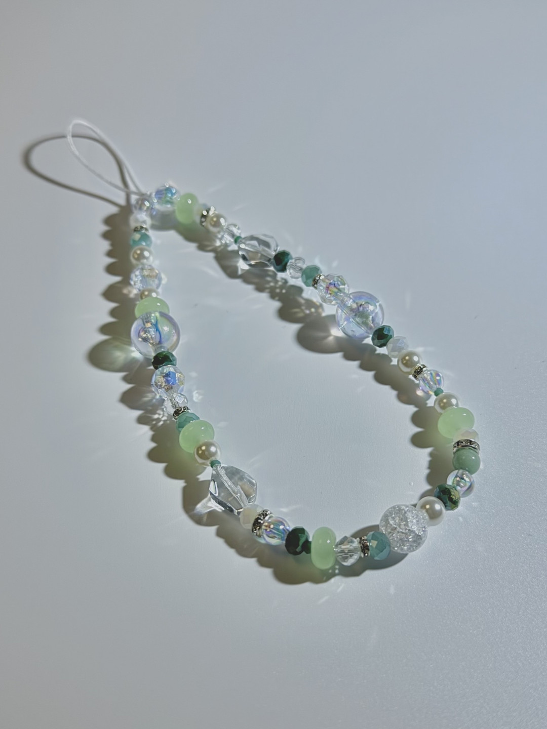 Green Crystal Aurora Keyring Cell Phone Strap | idus