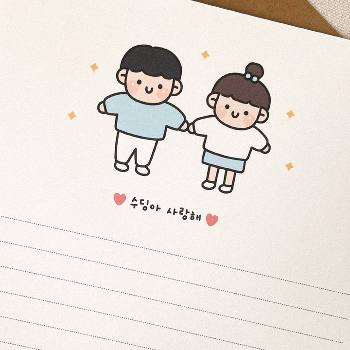 커플 100일 1주년 파스텔 편지지 💌 아이디어스