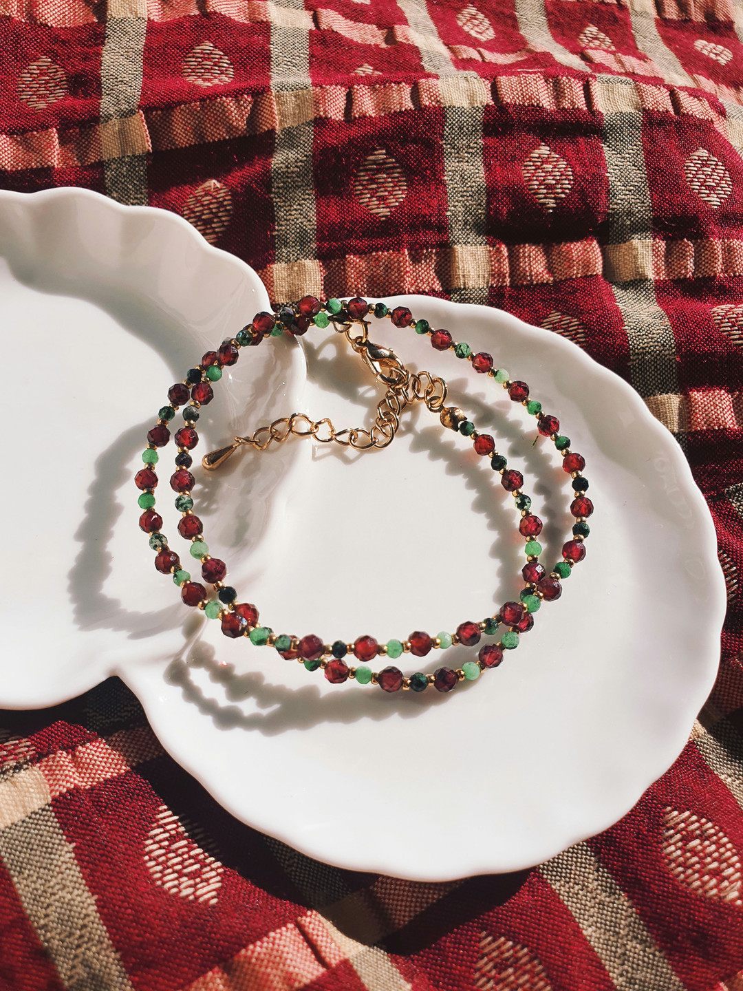 Garnet Ruby Joysite Natural Stone Necklace | idus