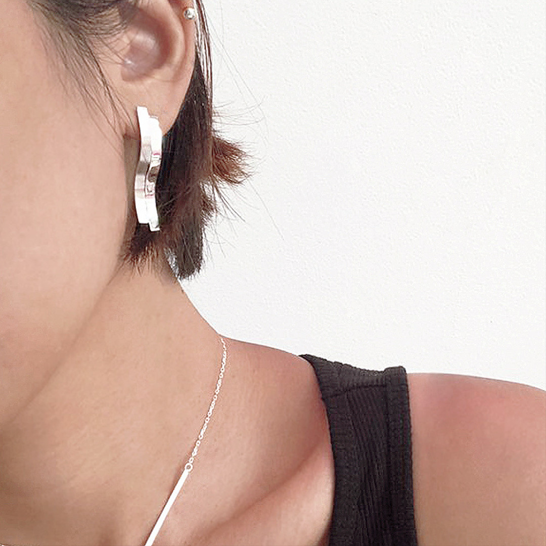 [Silver925] Wave long earring