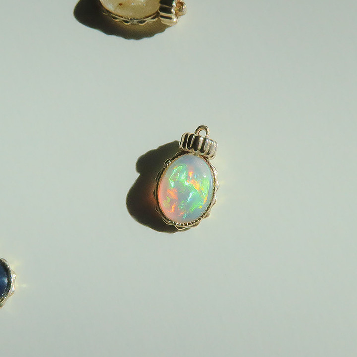 14k골드필드 오팔 Flola 목걸이 10월 탄생석 | 아이디어스