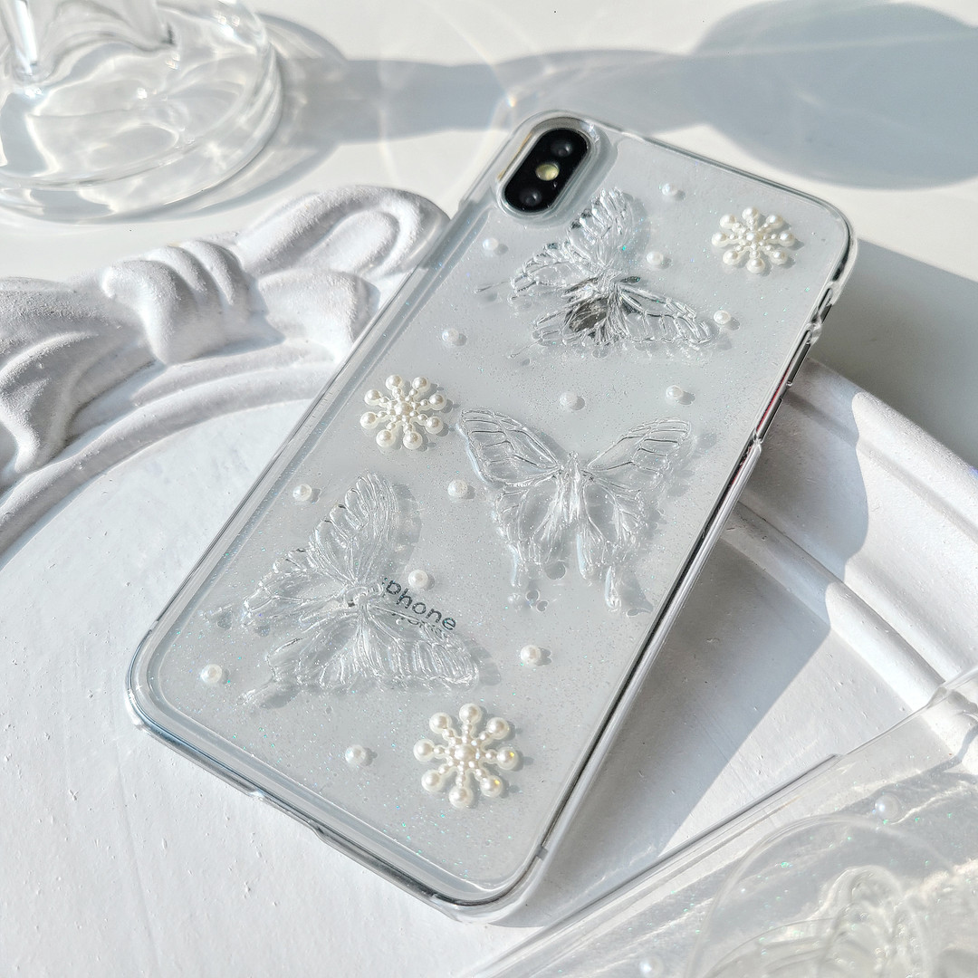 Snowflake Butterfly Cell Phone Case ☘(All models can be manufactured)