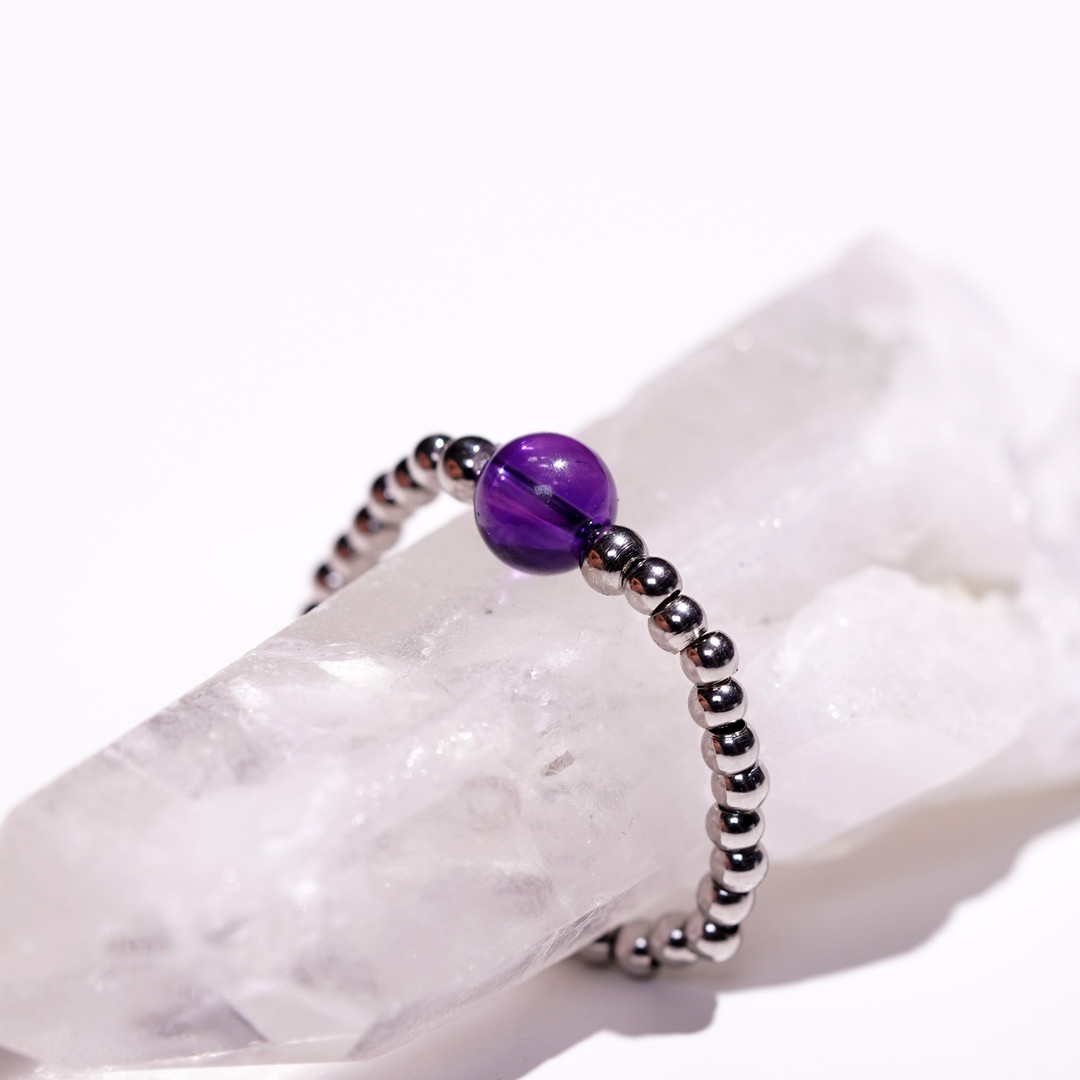 (healing, peace) Amethyst 6mm gemstone ring | idus