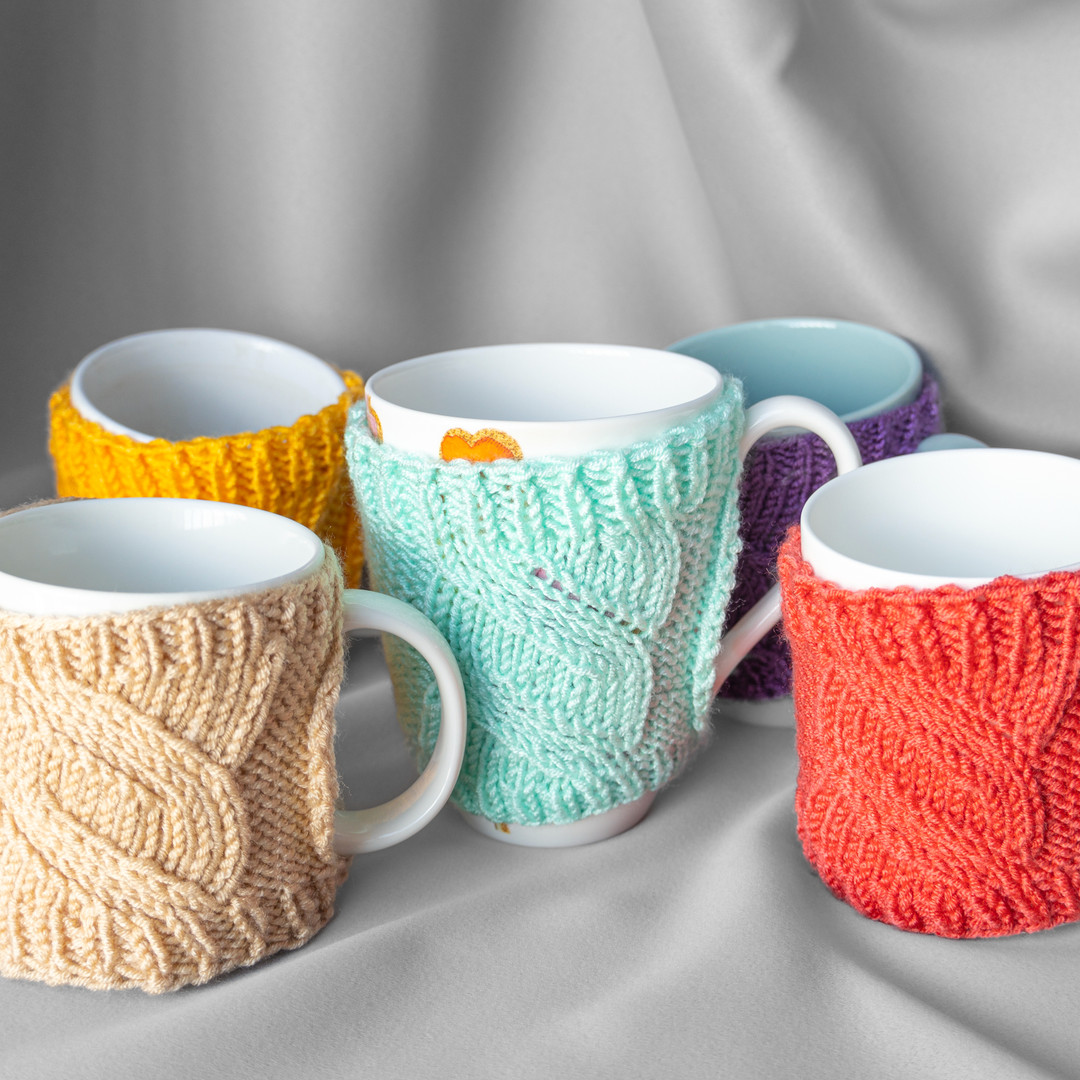 Hand-Knit Mug Warmer Handmade Cup Holder (4color) | idus
