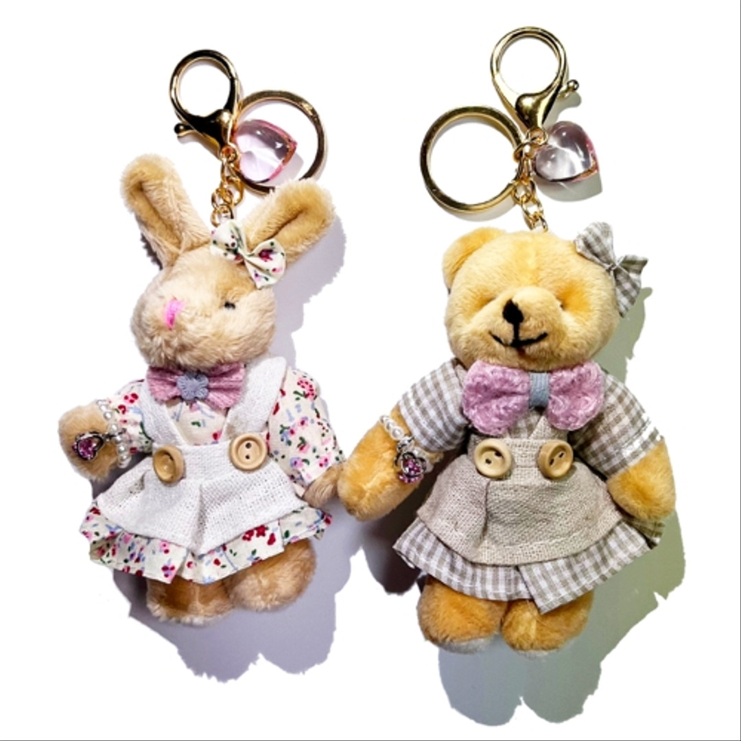1980s bunny&bear keychain | idus