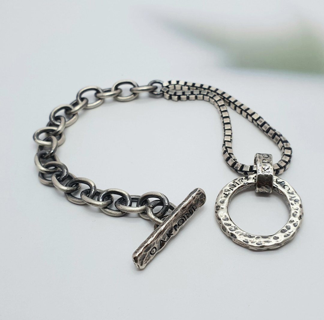 Silver Unique Big Toggle Bar Bracelet | idus