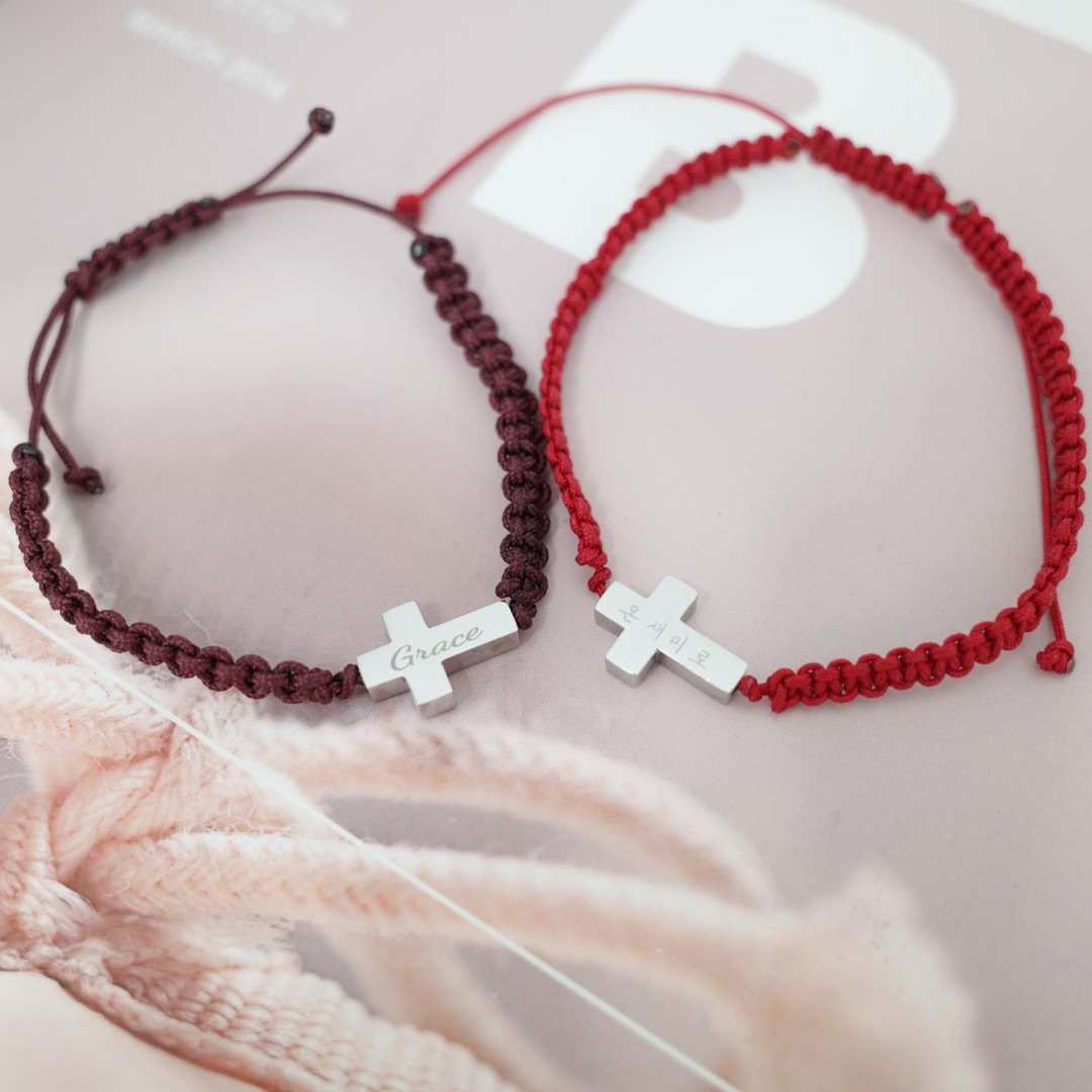 Cross charm bracelet knot friendship couple for men/women (can be ...