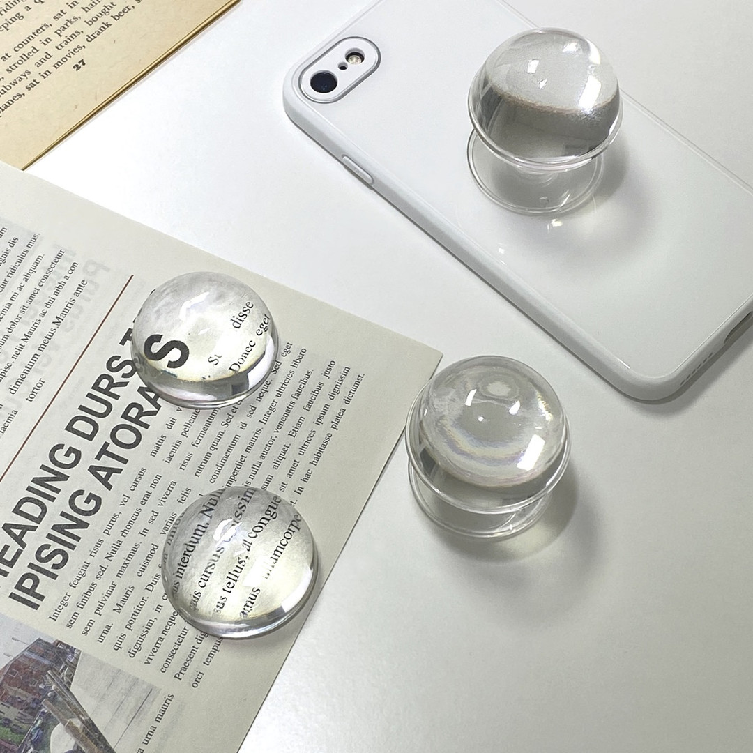 Transparent clear Semi-spherical glitter grip smart tok | idus