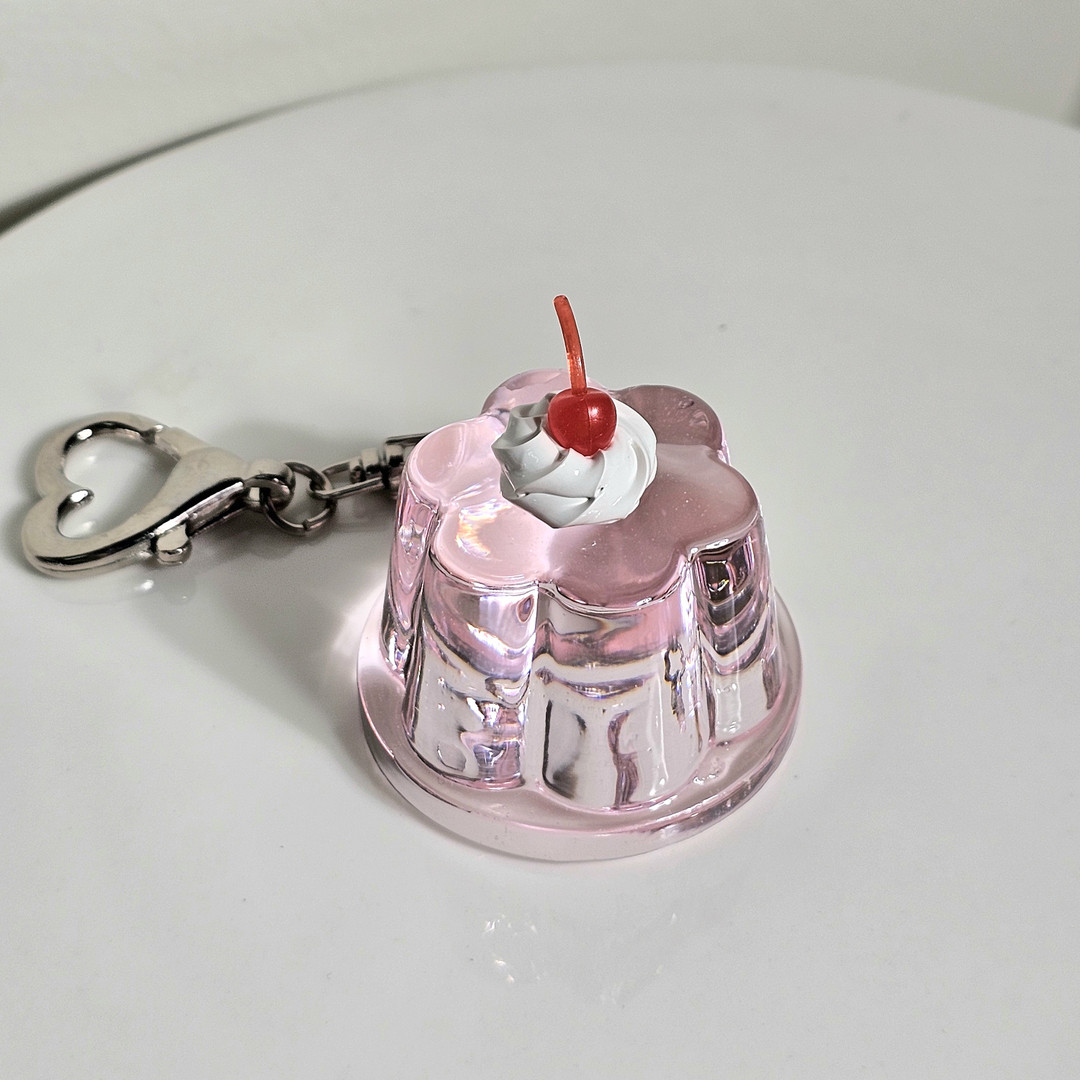 Pudding-Shaped Keyring [Pink] | idus