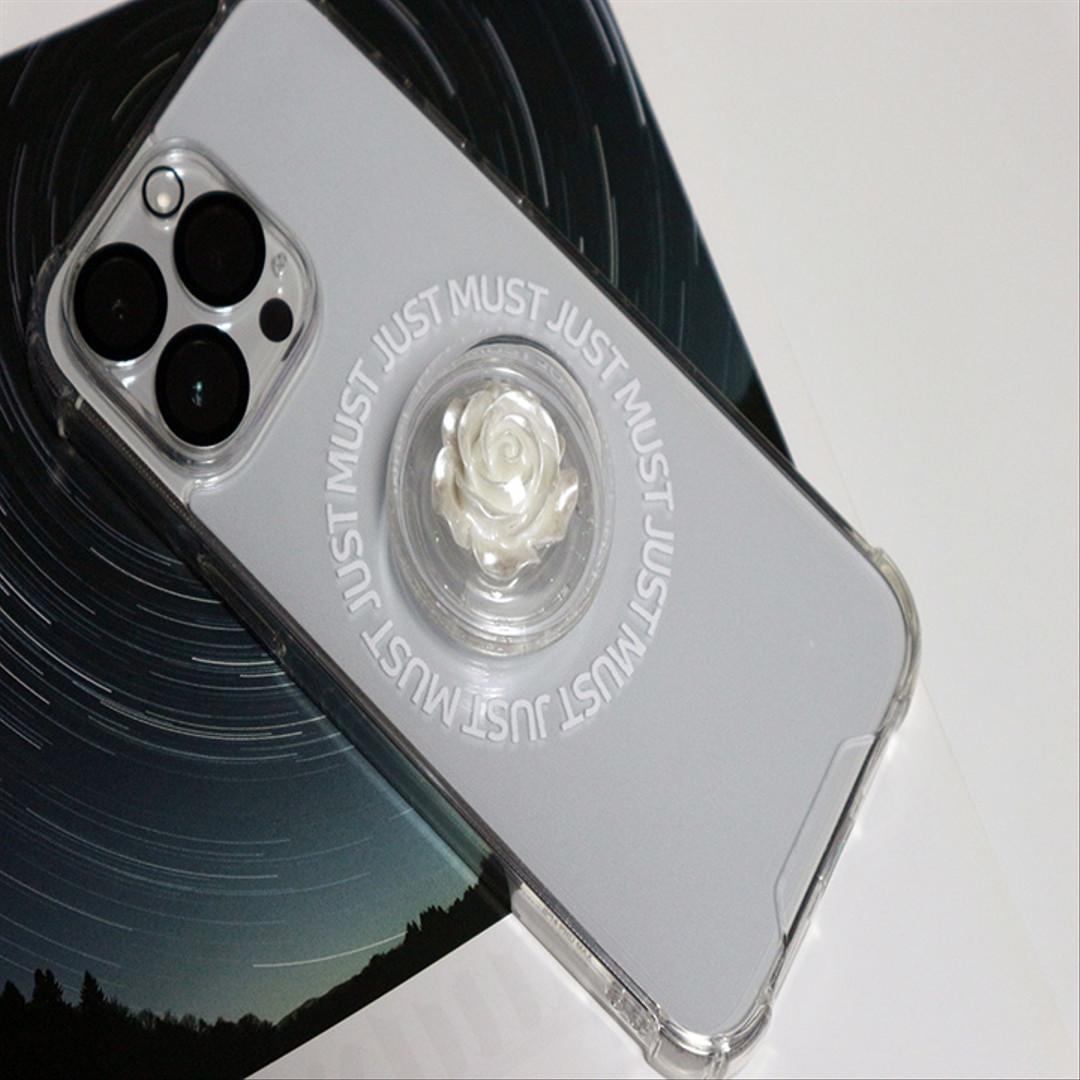 Handmade white rose flower Transparent GripTok