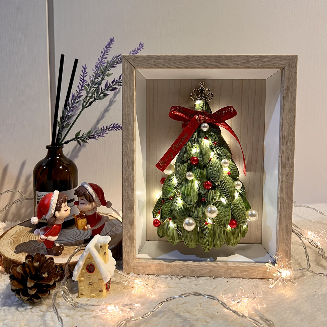 [Paper Flower/Mood Light] Cute Christmas Mini Tree - Picture Frame (Type A) | idus
