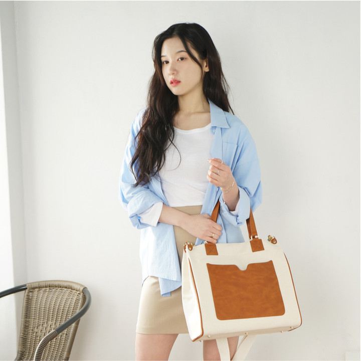 [자체제작]엘레도움 데일리 빅 캔버스 보부상가방 | 아이디어스