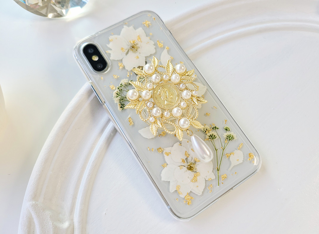 Antique Gold Flower Cell Phone Case ☘(All models can be manufactured ...