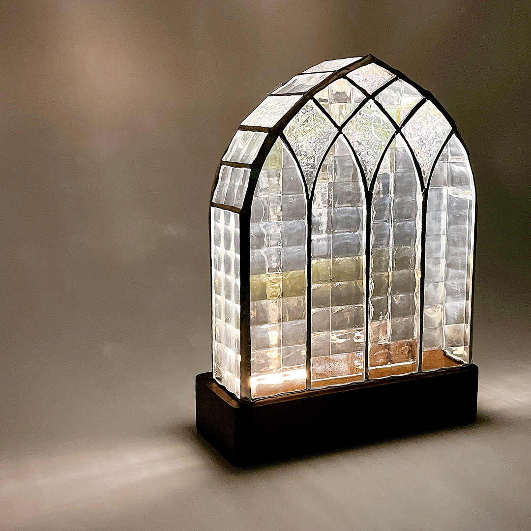 Stainedglass Roman Clear wooded LED light Lamp