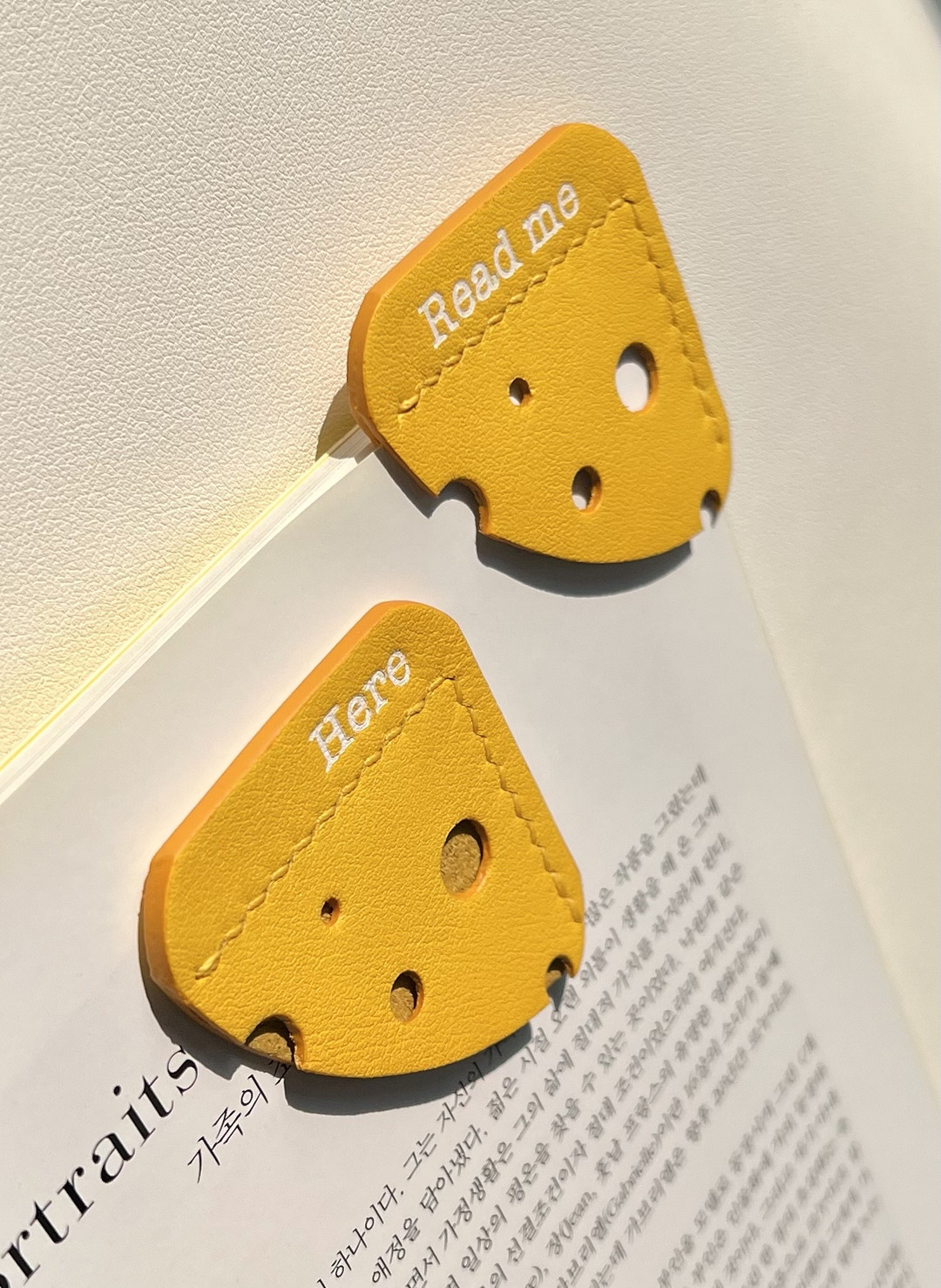 Leather Cheddar Cheese Bookmark (Set of 2) | idus