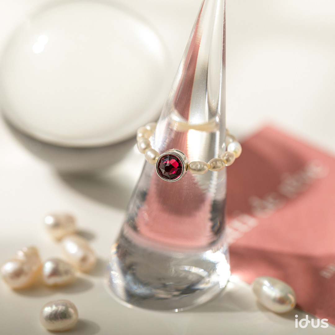 July birthstone Ruby Pearl Ring Birthday Gift | idus