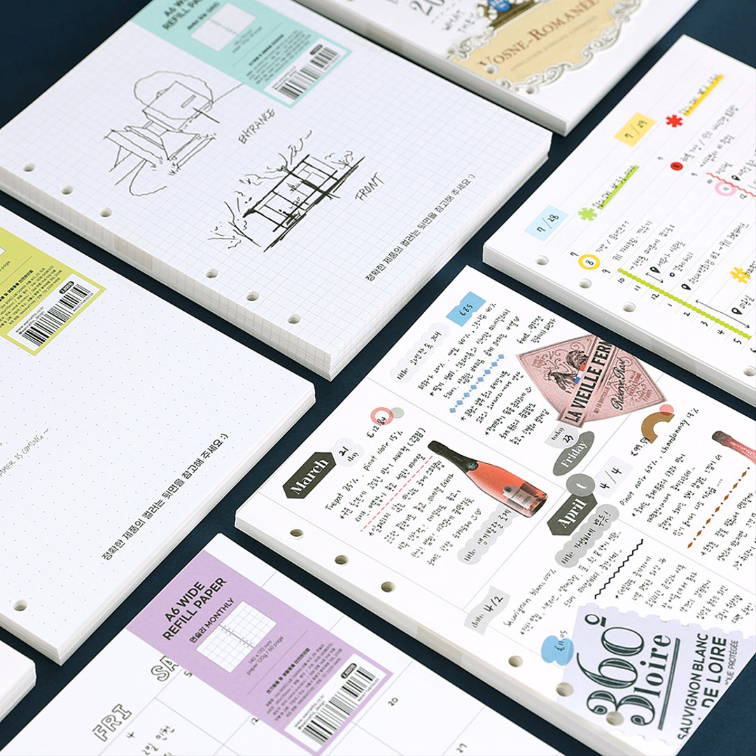 [A6 wide] 6 holes diary refill paper