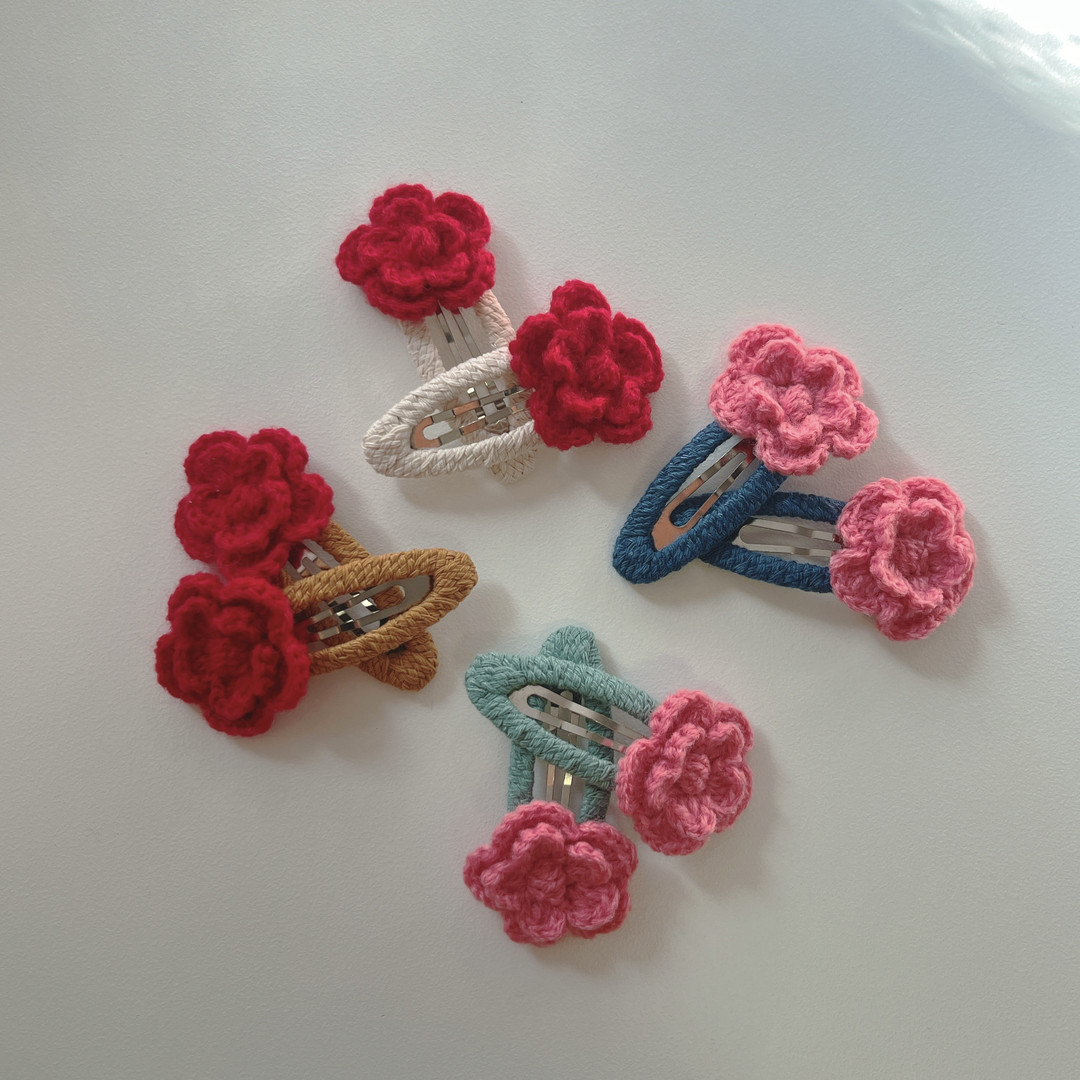 knitting flower baby hair clips | idus