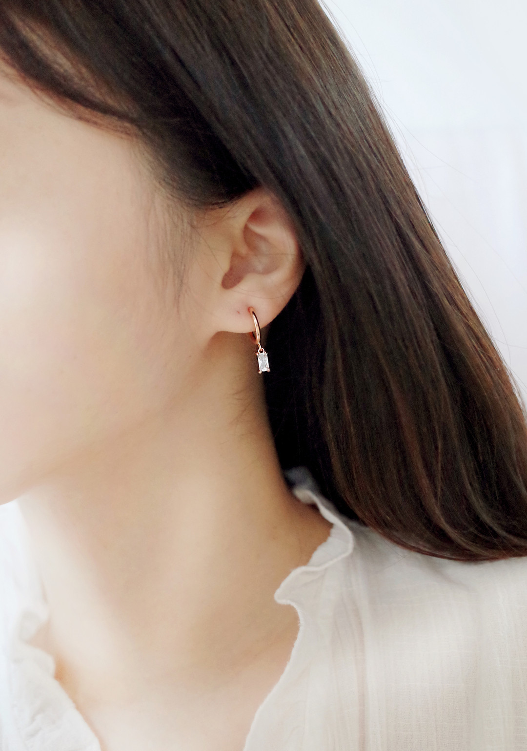 Benny Rectangular Cubic Drop Fake Ring Earrings