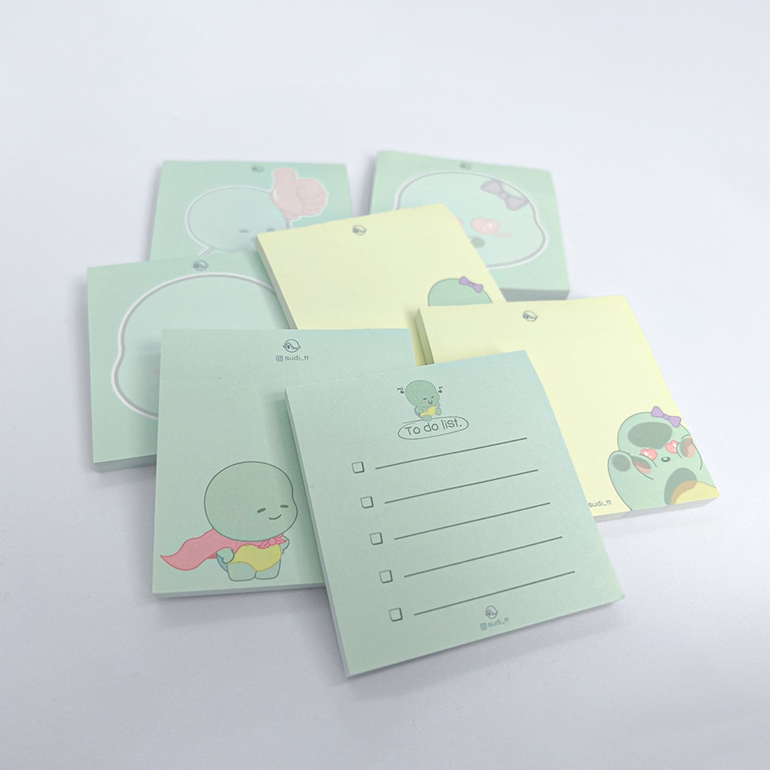 Turtle character Sticky note(7cm-square)