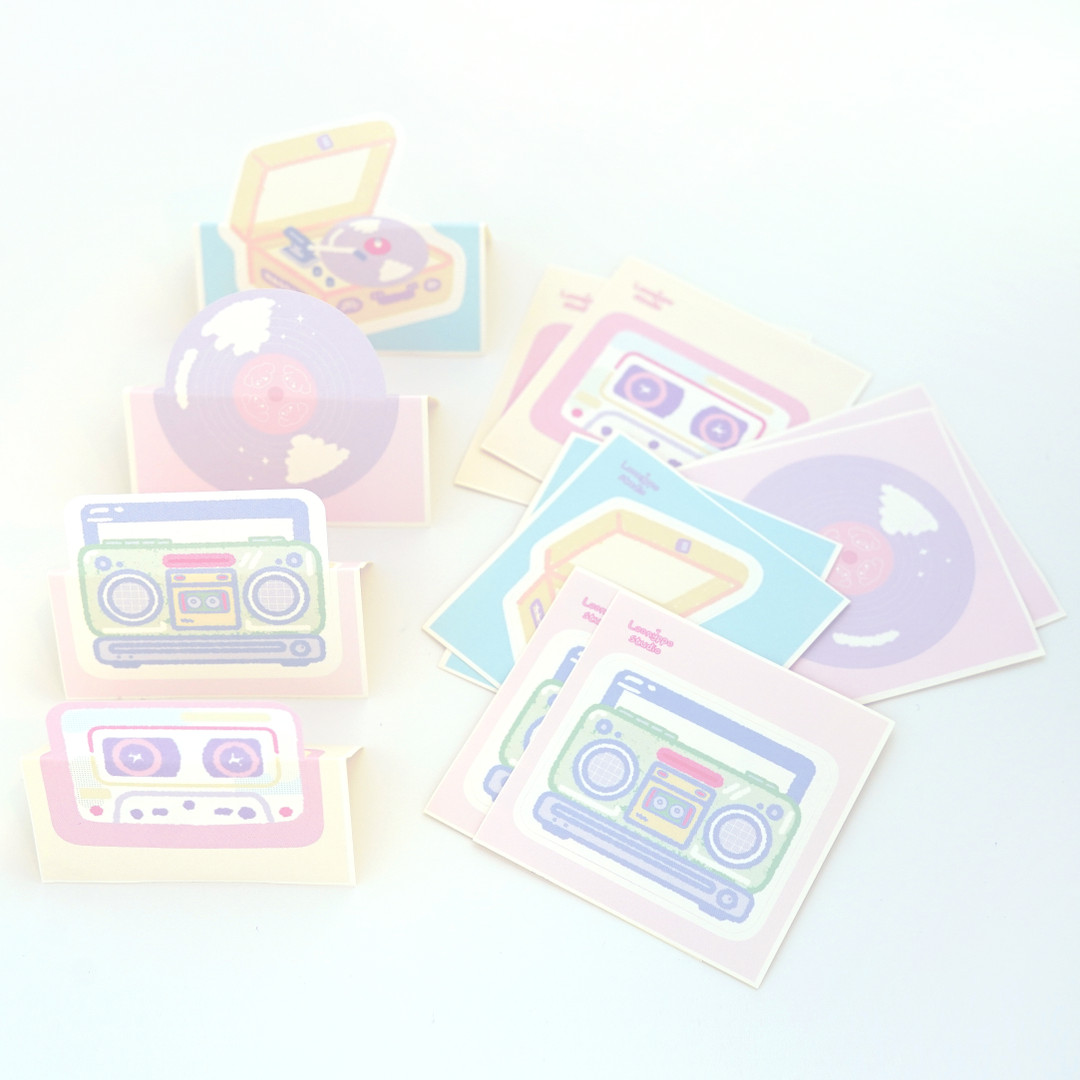 Y2k music Memo sticker pack (12 sheets)