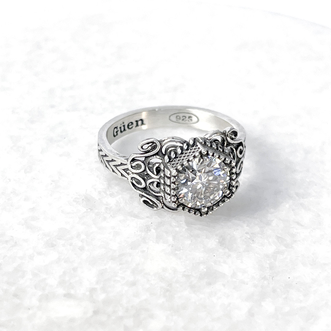 1 Carat Moissanite silver ring