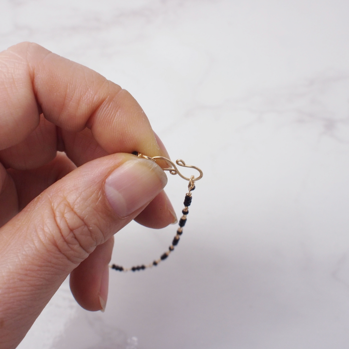 14KGF 블랙스피넬 심플 목걸이 | 아이디어스