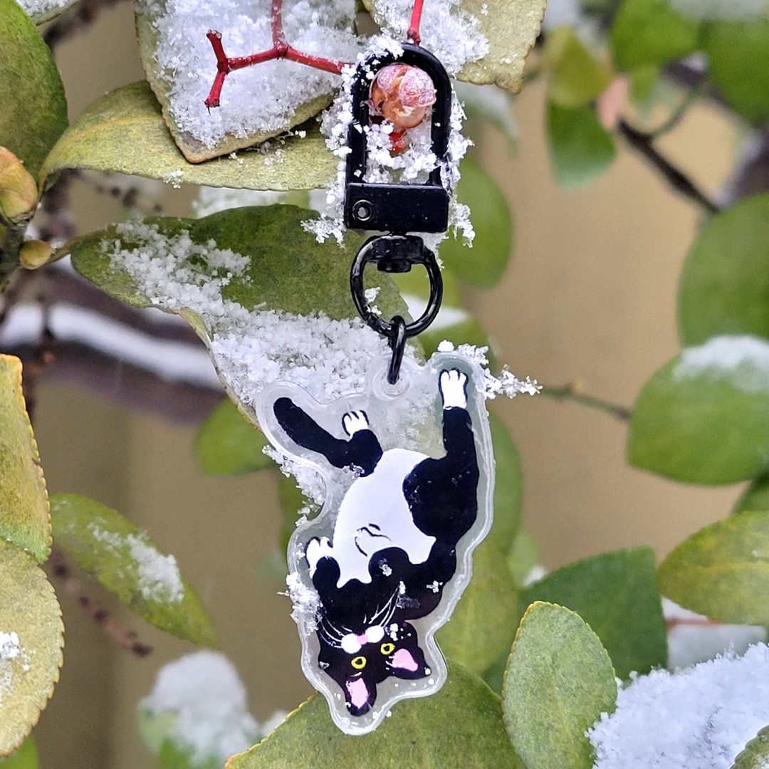 Cat Rain Key Chain (Yellow Eyes)