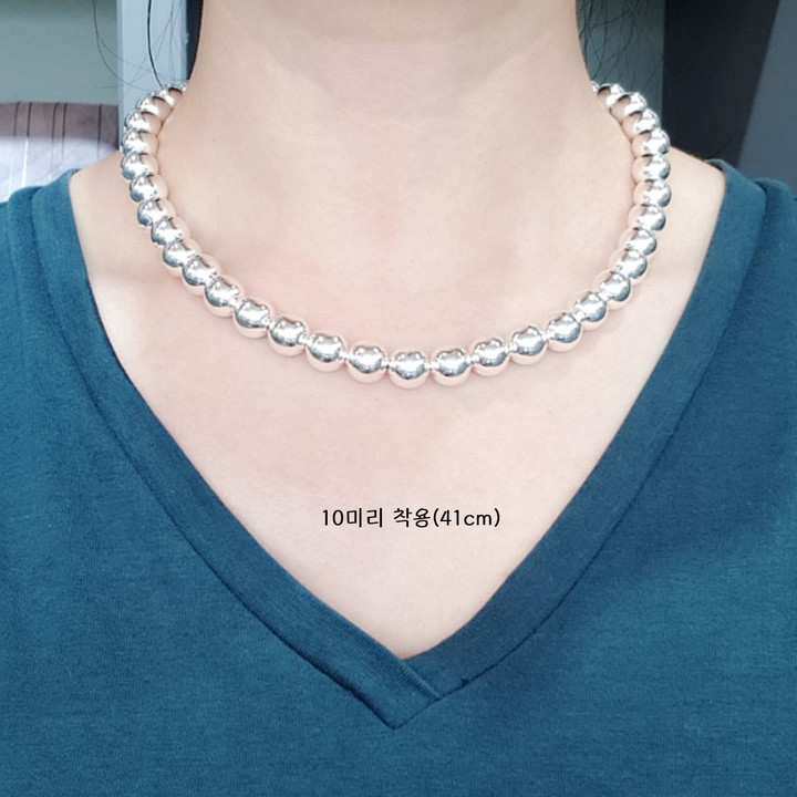 925silver) 8, 10미리 은볼 목걸이 | 아이디어스