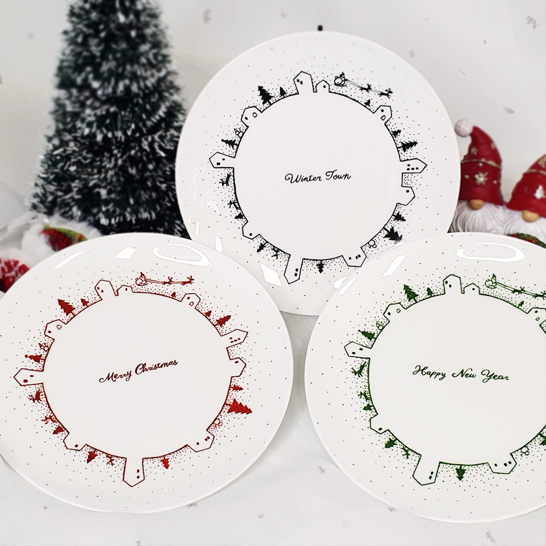 Winter Town Lettering Plate / Winter Christmas Custom | idus