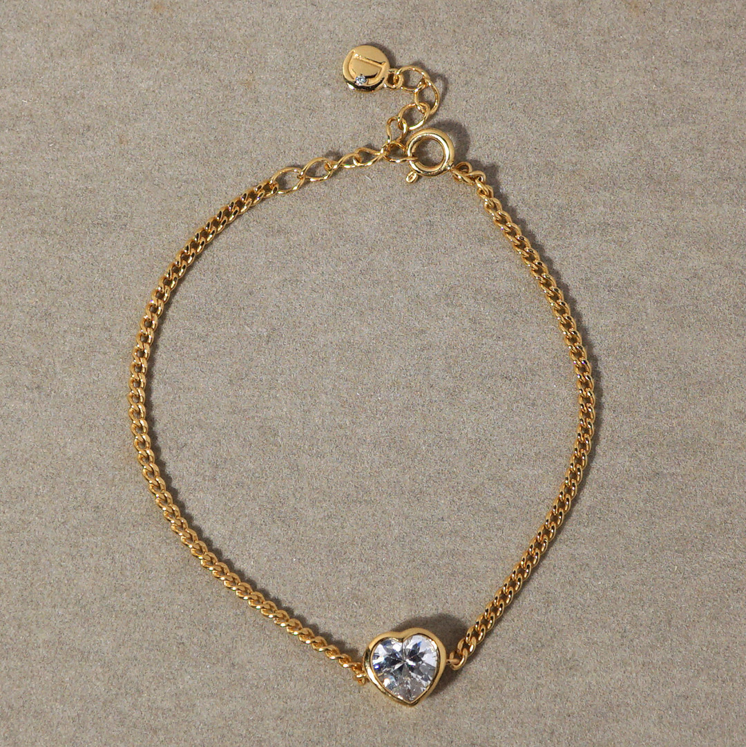 Heart Cubic Pendant Bracelet (Sterling Silver) | idus