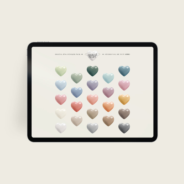 muted heart 뮤티드 하트 / 굿노트 스티커 | 아이디어스