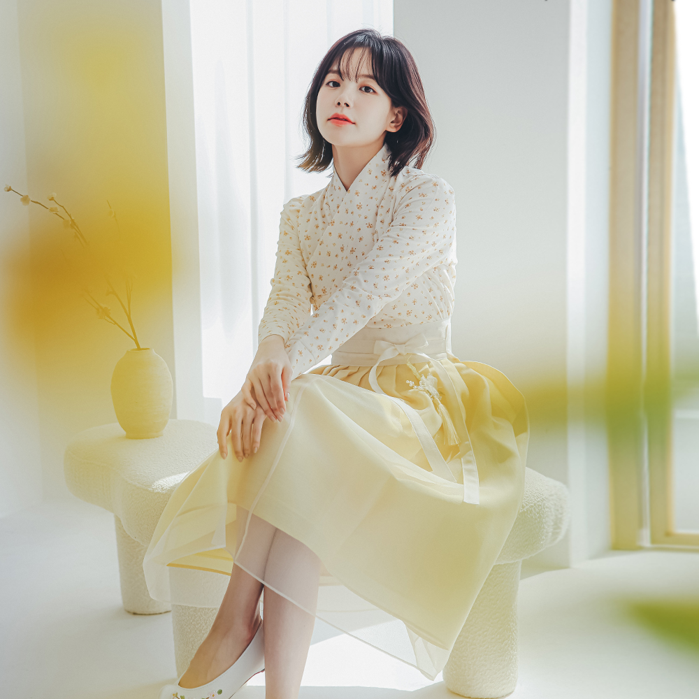 [SOOSULHWA] Daily Hanbok Flower Yellow Jacket | idus