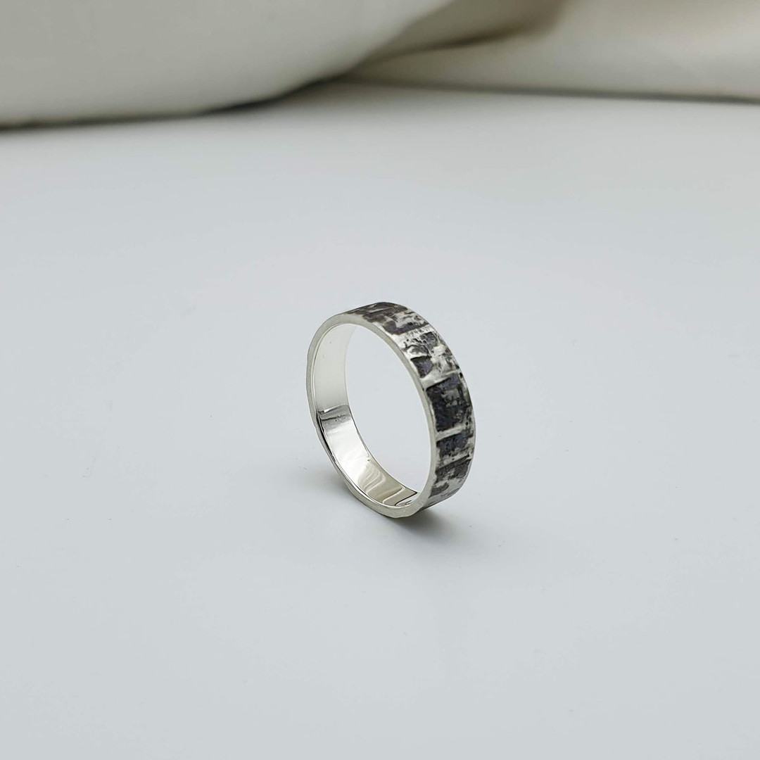 Bark texture Sterling Silver925 ring (vintage item) | idus