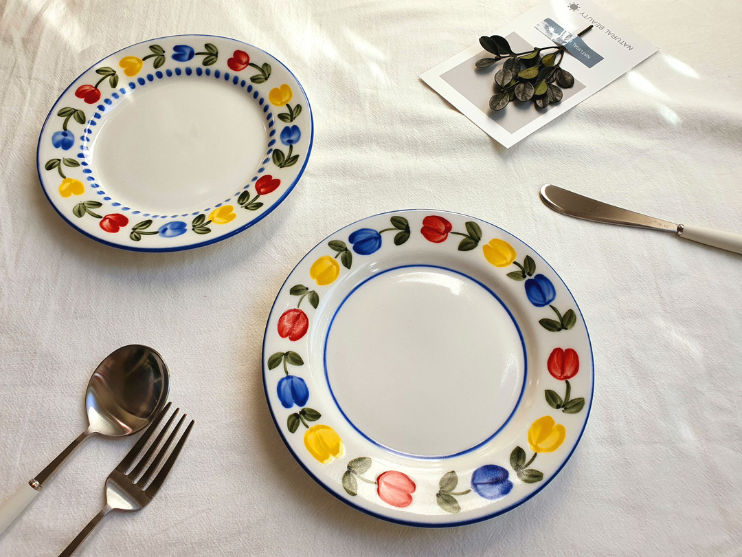 [Best] Retro Tulip Round Plate | idus