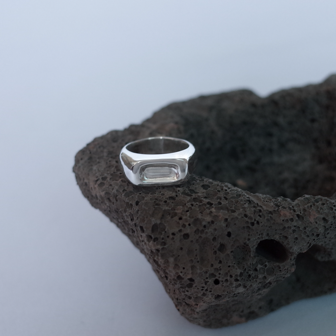 silver · bold frame ring | idus