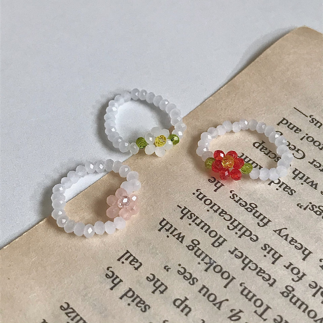 [1+1+1] Crystal Flower Bead Ring | idus