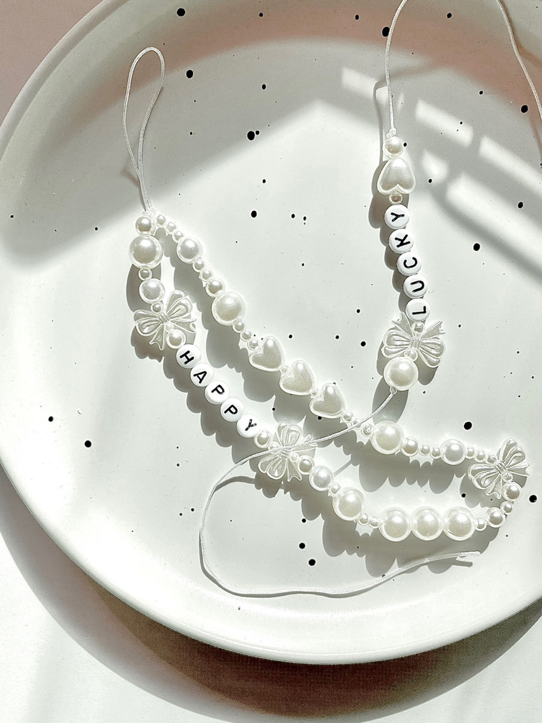 Custom pearl bead phone strap | idus