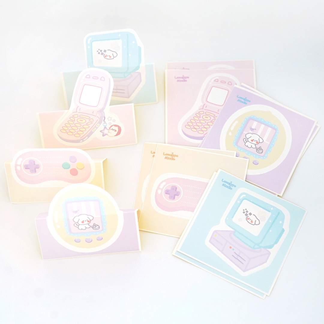 Y2k tech Memo sticker pack (12 sheets) | idus