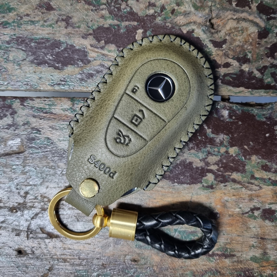Mercedes Benz Leather Key Fob Cover Case Chain C-Class E-Class S-Class | idus