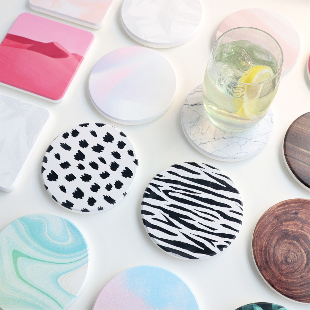 [12 Designs] Water Absorbent Diatomite Drink Coasters | idus