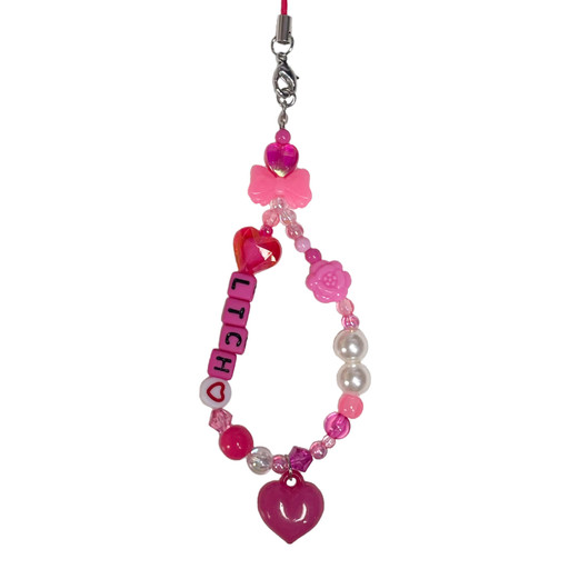 ribbon initials beaded keyring | 아이디어스